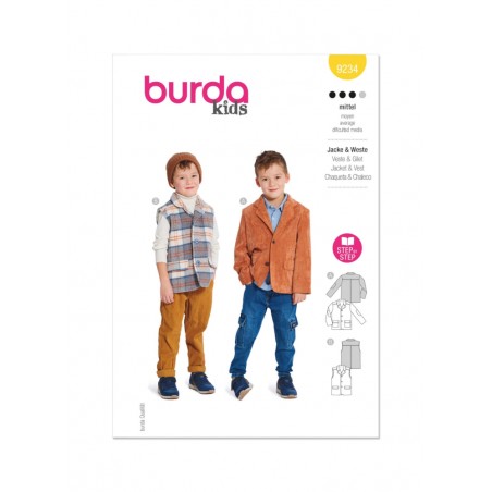 Burda Style Sewing Pattern 9234 Children’s Suit Jacket & Waistcoat with ...