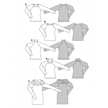 Burda Style Sewing Pattern 6990 Women's Shirts and Jumpers With Raglan ...