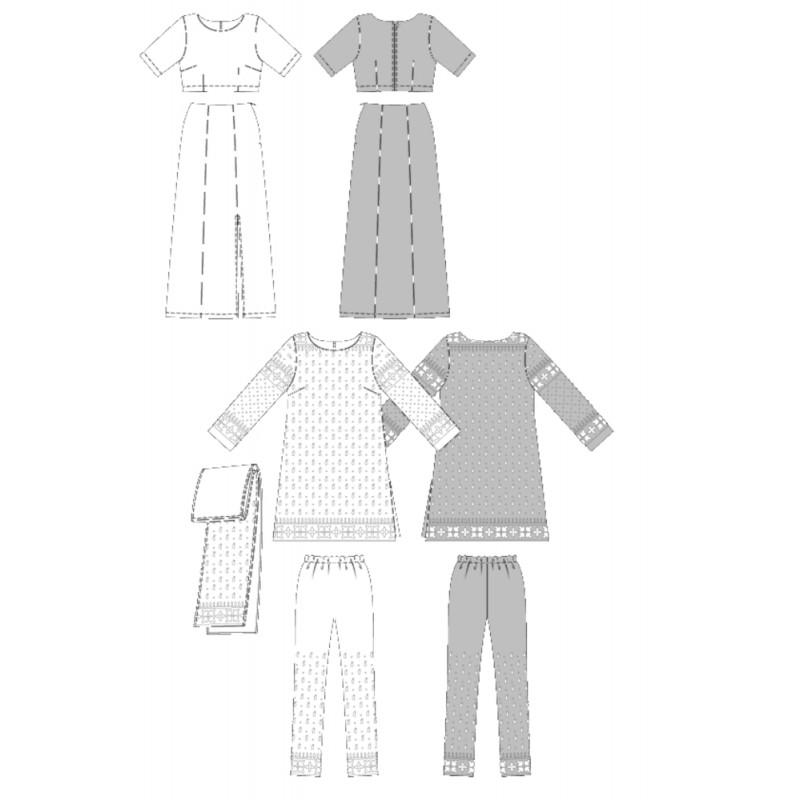 Burda Style Sewing Pattern 7701 Women's Traditional Indian Sari In Two ...