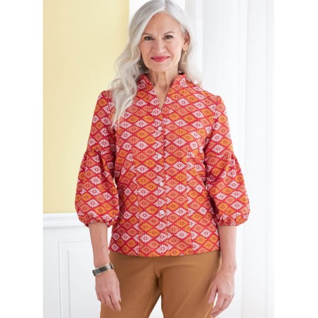 Butterick Sewing Pattern B6816 Misses’ Button Front Top With Sleeve ...