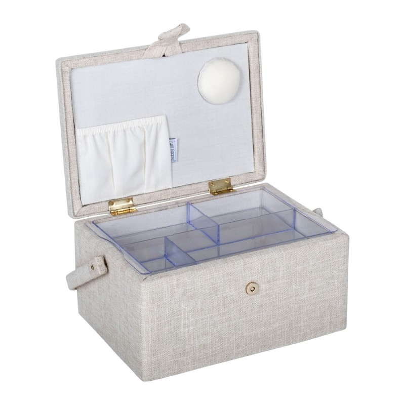 Hobby Gift Sewing Box Basket Medium Embroidered Strawberry Greenhouse Craft