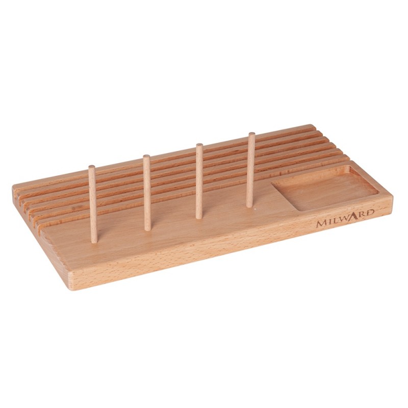 Milward Wooden 6 Slots Ruler Rack Storage Beech Wood
