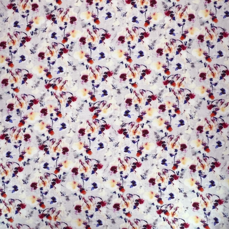 Linen Viscose Blend Fabric Christine Floral Soft 142cm Wide