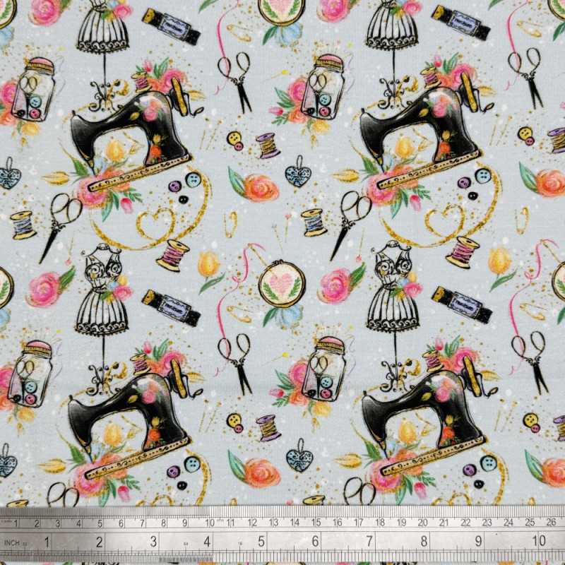Cotton Jersey Fabric Sewing Tools Haberdashery Crafts 150cm Wide