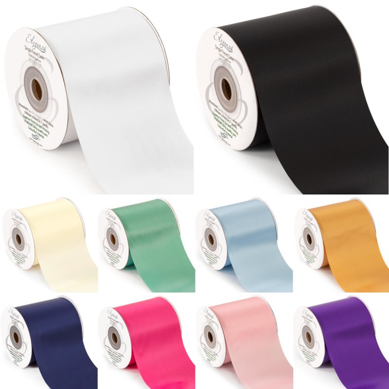 100mm Satin Sash Ribbon Eleganza Single Faced Wedding Prom Party
