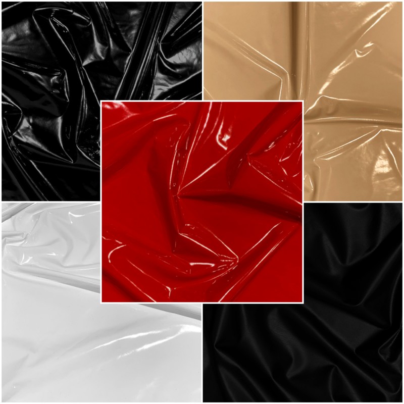 Plain PU Face 2 Way Stretch Fabric Polyester & Spandex Back Costumes ...