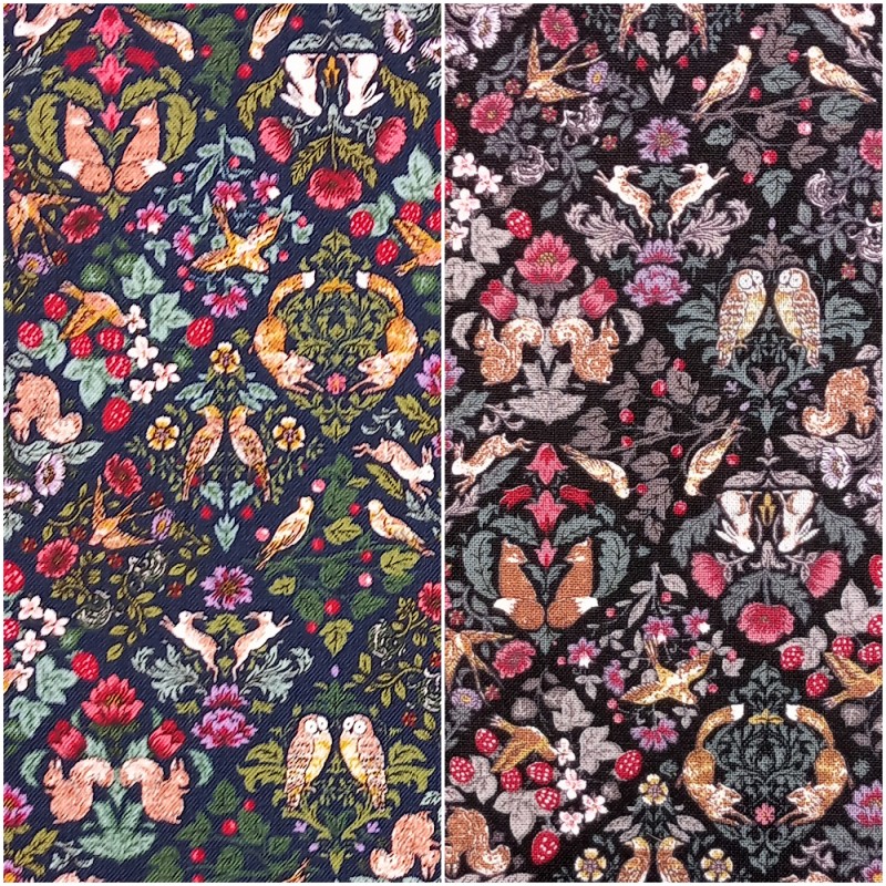 100% Japanese Cotton Fabric Nutex Morisu Woodland Animals Diamonds ...