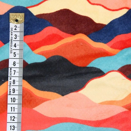 Bubs Digital Printed Sherpa Fleece Fabric Mountains Colourful Peaks ...