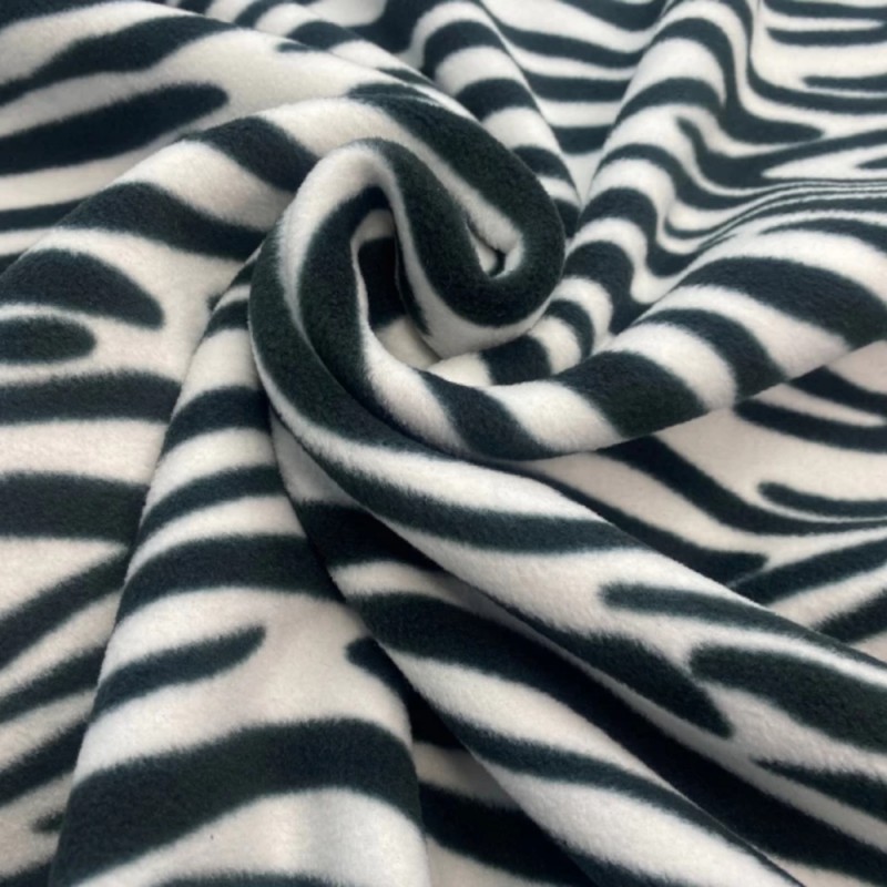 Printed Polar Fleece Soft Fabric Zebra Animal Print Stripes Wildlife ...