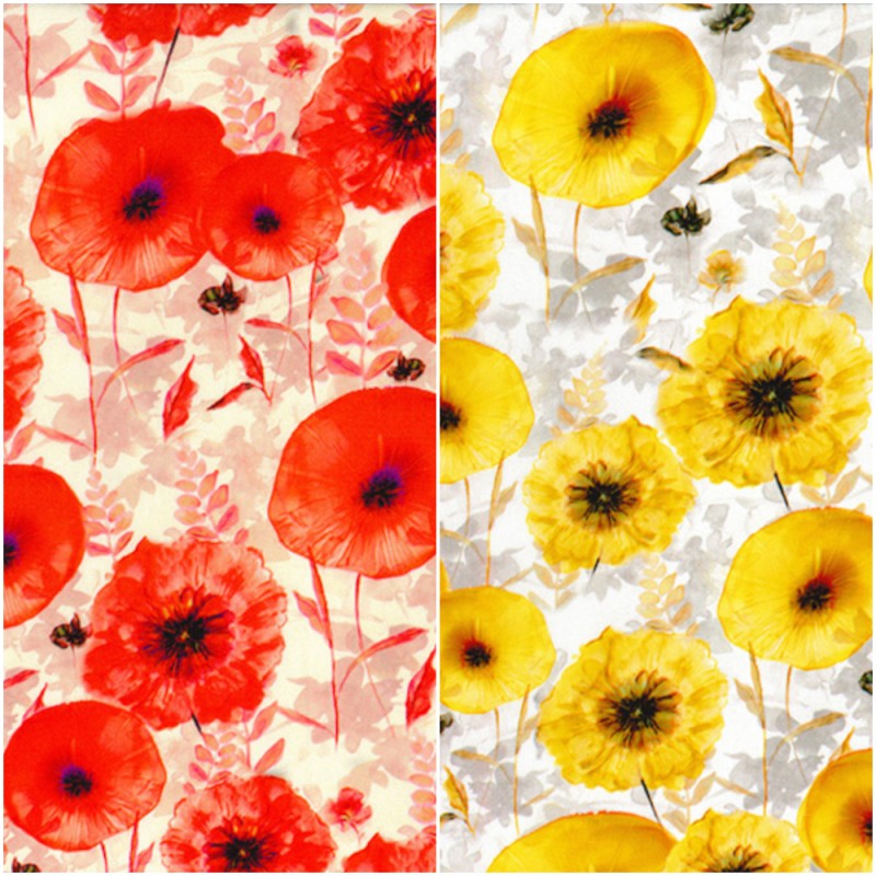 100% Digital Viscose Fabric John Louden Flower Floral Cabourne Court ...