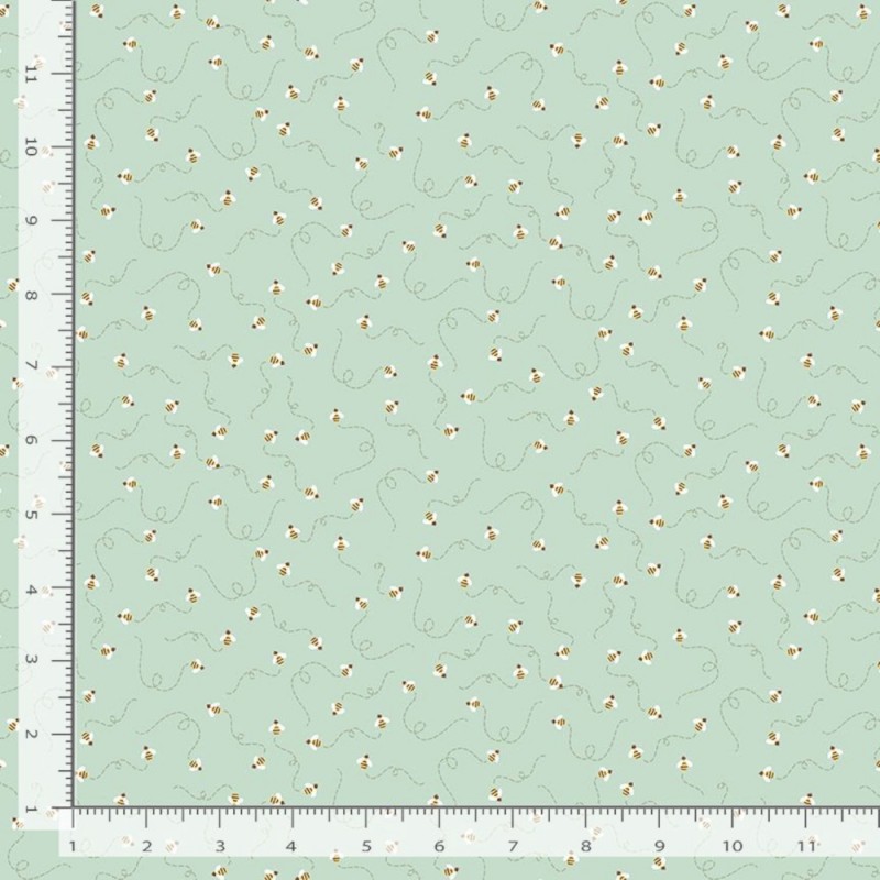 Timeless Treasures Fabric Flying Bees Insects Honey Cotton Digital ...