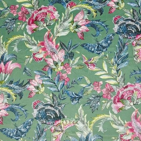 Italian Soft Plush Velvet Fabric – Ambatik Floral Digital Print ...
