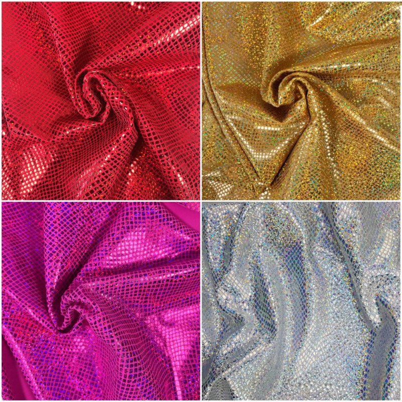 Poly Spandex Fabric Anaconda Holo Foil Dancewear Stagewear 147cm Wide