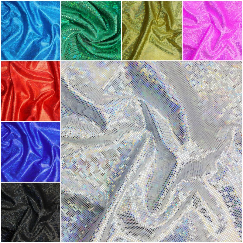 Nylon Spandex Fabric Ice Chip Foil Stretch Dancewear Stagewear 150cm Wide