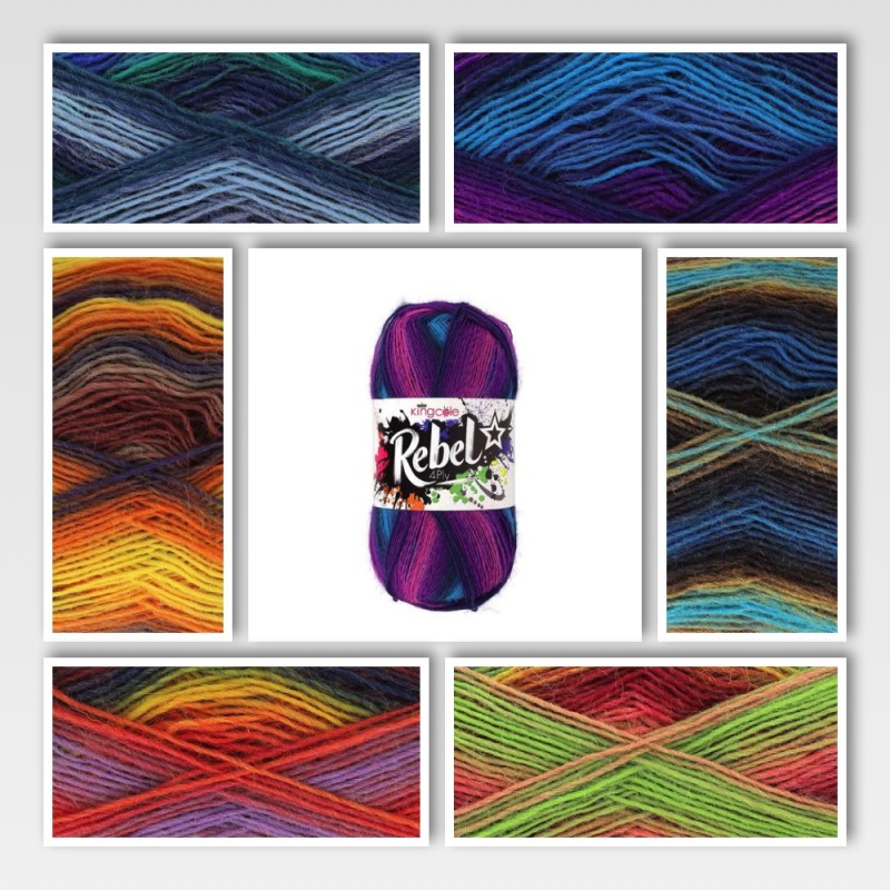 King Cole 100g Rebel 4Ply 4 Ply Acrylic Blend Yarn Craft Knitting Crochet