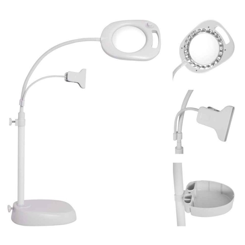 PURElite 4-in-1 LED Magnifying Craft Lamp – Floor, Table, & Clamp Options