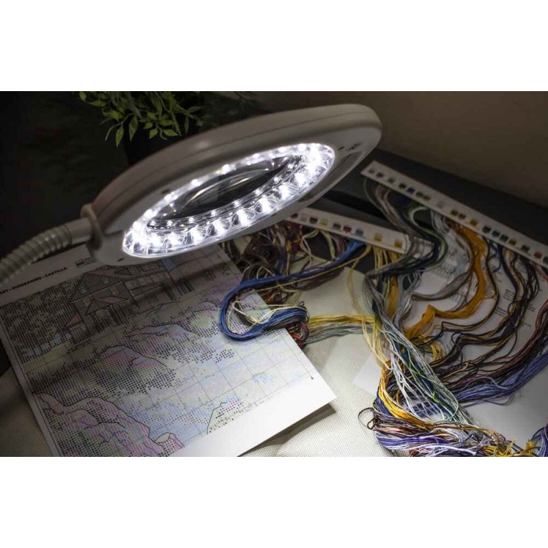 PURElite 4-in-1 LED Magnifying Craft Lamp – Floor, Table, & Clamp Options