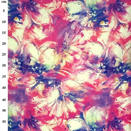 Viscose Slub Floral Digital Print Fabric | Francesca Lightweight & Soft ...