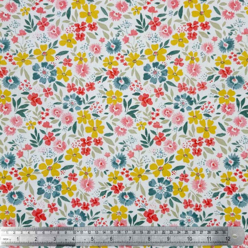 Frenchie Cotton Fabric Zorn Floral | 100% Cotton | 145cm Wide ...
