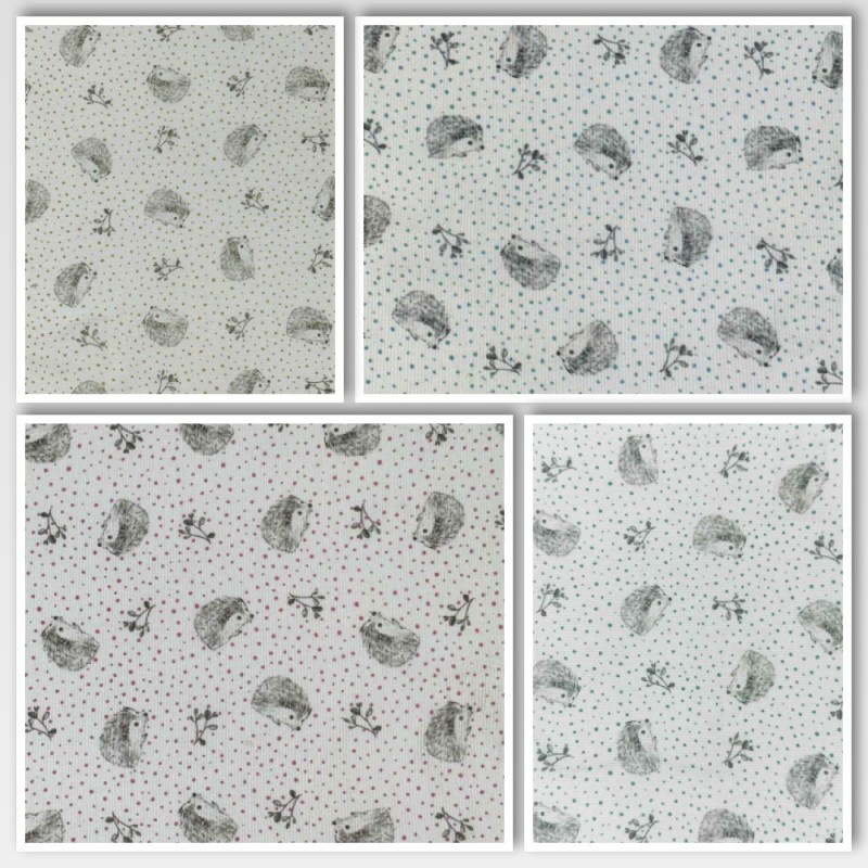 Piqué Fabric Crafty Cottons – Woodland Hedgehogs – 100% Cotton – 150cm ...