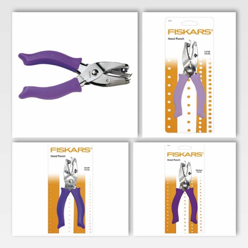 Fiskars Hand Punch – Circle (Small, Medium or Large) – Softgrip Craft Punch