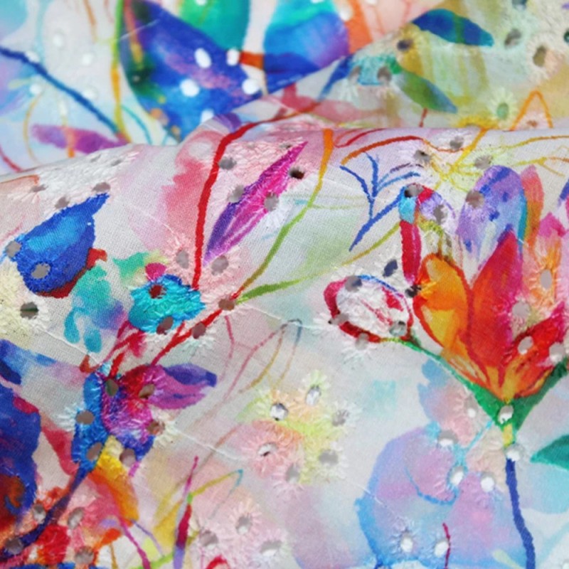 100% Cotton Anglaise Fabric | Mindy Floral | Flowers - Ashby Avenue ...