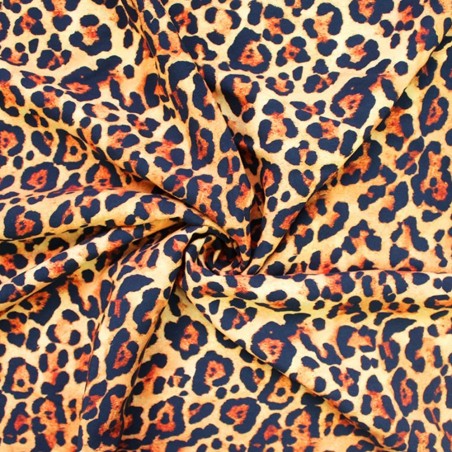 100% Viscose Fabric | Little Johnny | Leopard - Animal Print Jungle ...