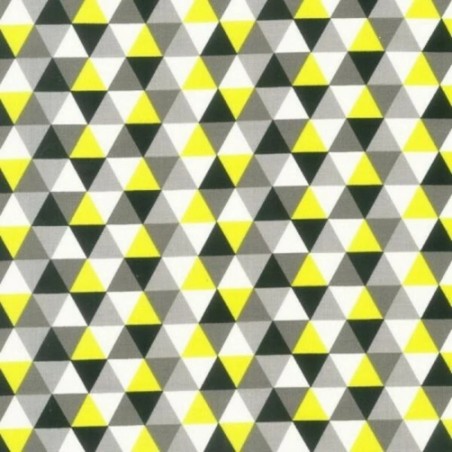 SALE 100% Cotton Fabric Nutex Modern Garden Floral Geometric Triangles