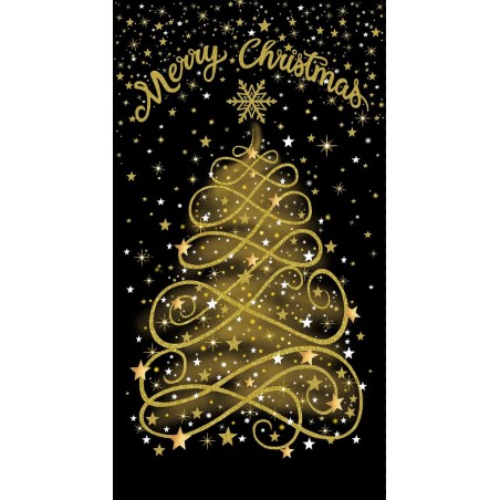 100% Cotton Digital Fabric Timeless Treasures Merry Christmas Metallic ...