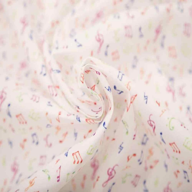 Polycotton Fabric Musical Notes Digital Print – 112cm Wide ...