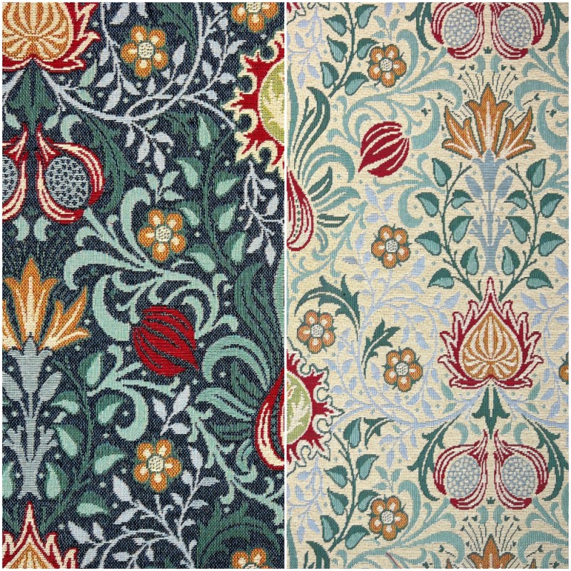 Tapestry Fabric William Morris Persian Floral Flower Damask Fruit 140cm ...