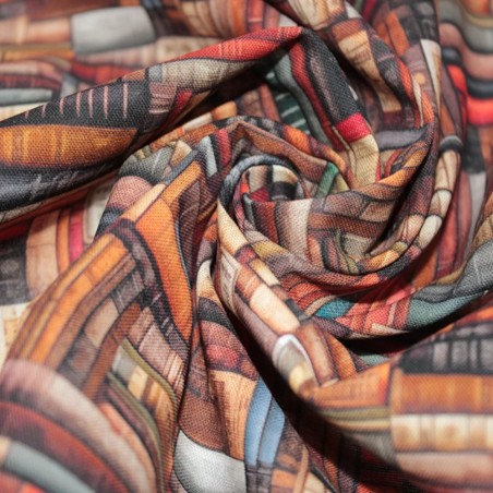 100% Digital Cotton Fabric | Little Johnny | 3D Books - Multi | 150cm Wide