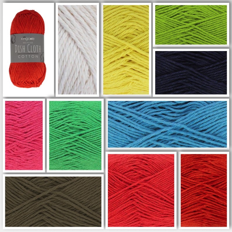 King Cole 100g Big Value Recycled Dishcloth Cotton Yarn Wool Knitting ...