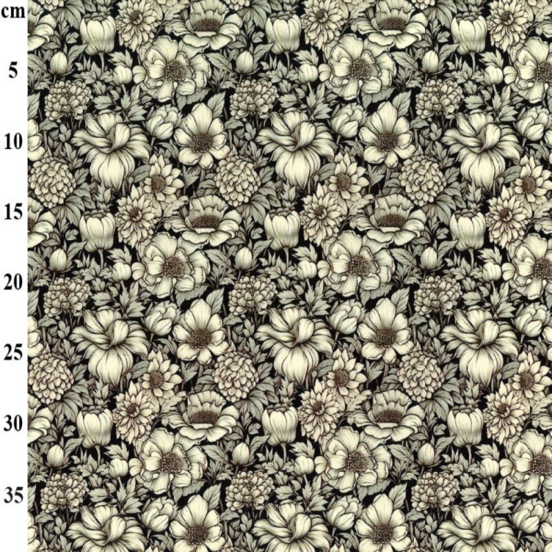 100% Cotton Poplin Fabric Rose & Hubble Floral Flowers Good Lane 112cm Wide