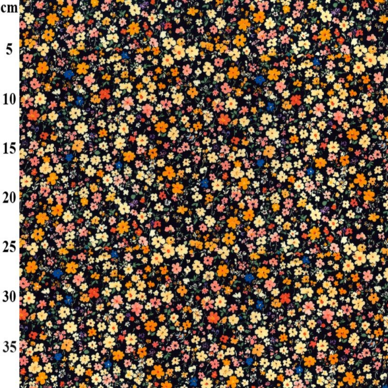 100% Cotton Poplin Fabric Rose & Hubble Floral Flowers Keadby Close ...