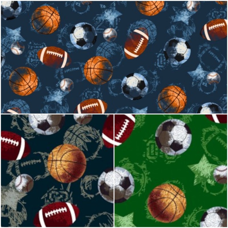 100% Cotton Winceyette Flannel Fabric R.E.D Textiles Sports Football ...
