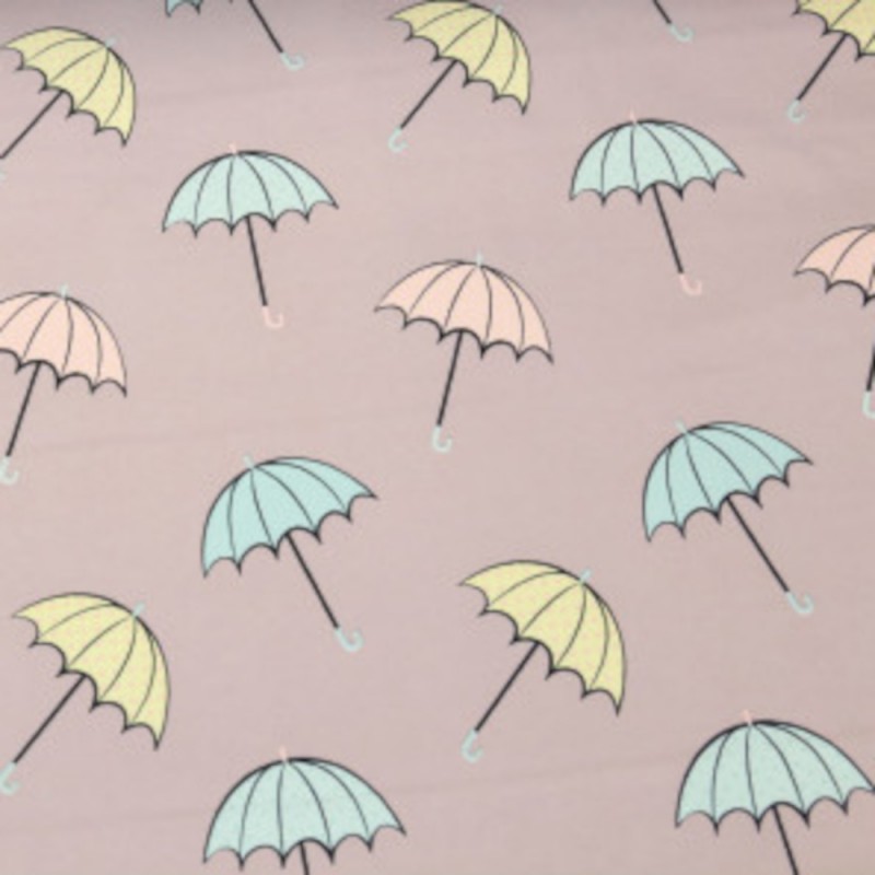 SALE Soft Shell Fabric Fleece Backed Colourful Umbrella Rainy Days ...