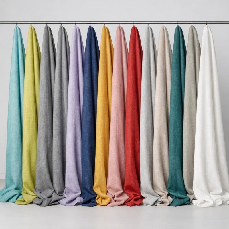 Stonewashed Linen Fabric Plain Viscose Mix Soft 133cm Wide