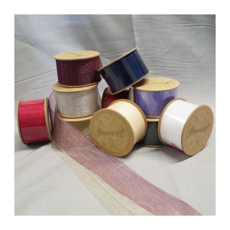 Bowtique Vintage Organdie Sheer Ribbon 25mm x 5m Reel Organdy Organza