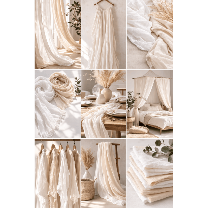Egyptian Muslin Fabric 100% Cotton Draping Cheese Cloth Material