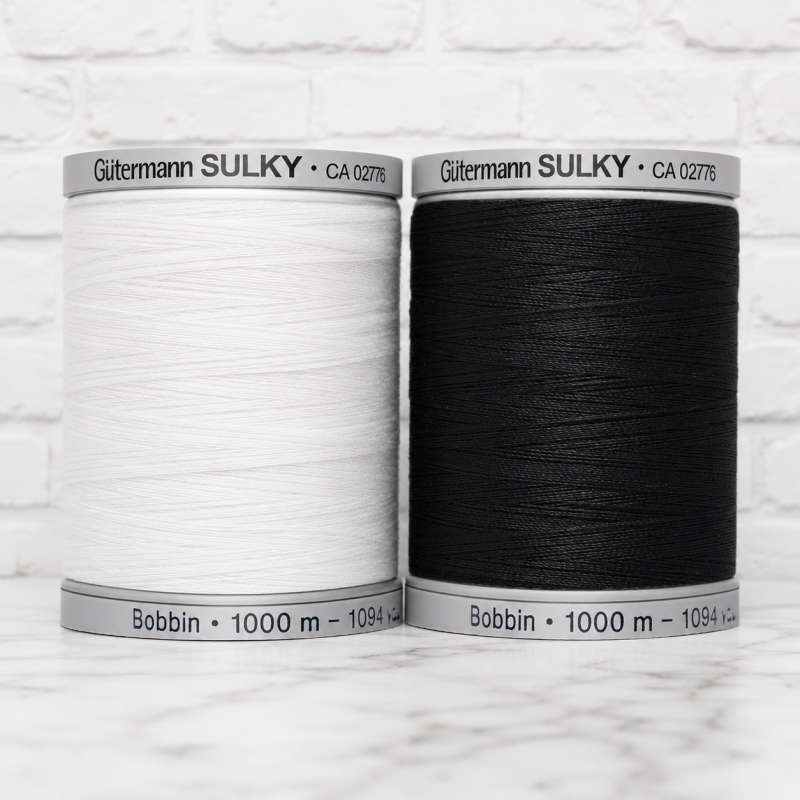 Gutermann Sulky Bobbin Thread 1000m Polyester Machine Embroidery Thread ...