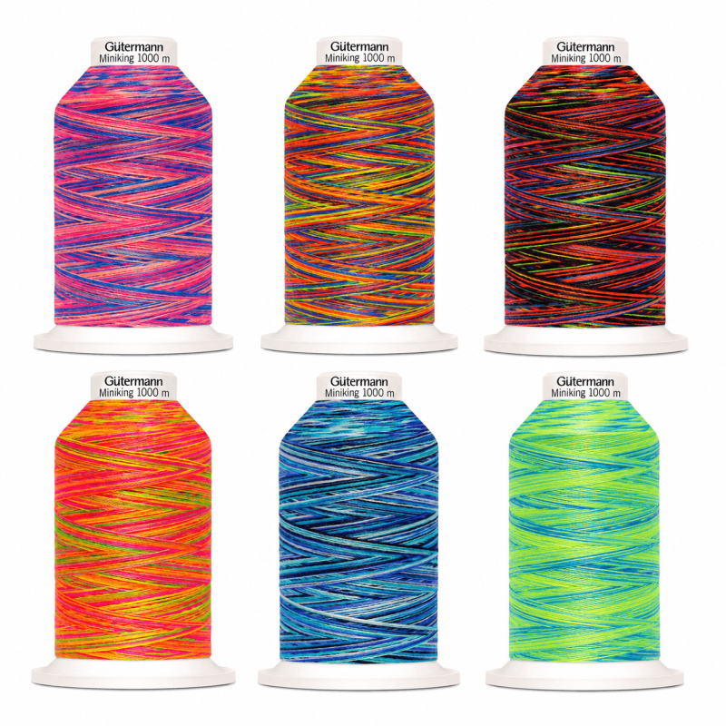 Gutermann Miniking Overlocking Thread 1000m Multi-Colour Polyester Thread
