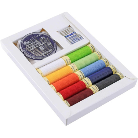 Gutermann Sew-All Thread Set 10 x 100m with Machine & Hand Sewing Needles