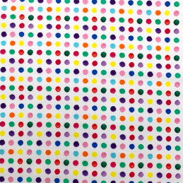100% Cotton Poplin Fabric Rose & Hubble Rainbow Polka Dots Spots 110cm Wide