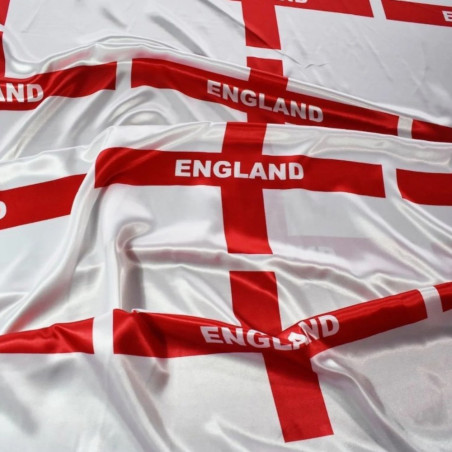 Silky Satin Fabric England Flag St George's Cross Football World Cup 9 ...