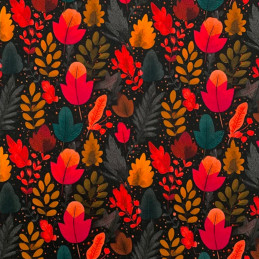 100% Cotton Poplin Fabric Rose & Hubble Glenbank Close Autumn Leaves ...