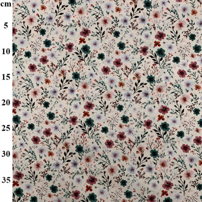 100% Cotton Poplin Fabric Rose & Hubble Oakfield Street Wildflower ...