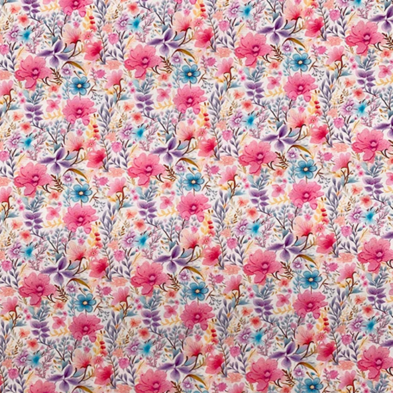 100% Cotton Poplin Fabric Rose & Hubble Carram Way Floral Print 110cm Wide