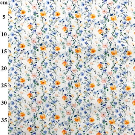 100% Cotton Poplin Fabric Rose & Hubble Foss Street Floral Print 110cm Wide