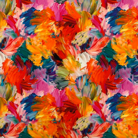 100% Cotton Poplin Fabric Rose & Hubble Manton Road Abstract Floral ...